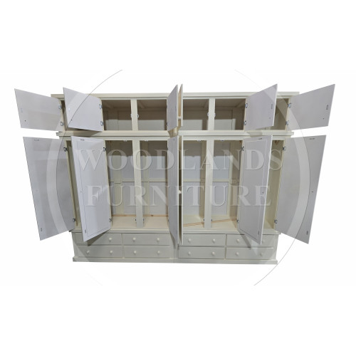 DEWSBURY 6 DOOR 8 DRAWER MIRRORED WARDROBE WITH TOPBOX