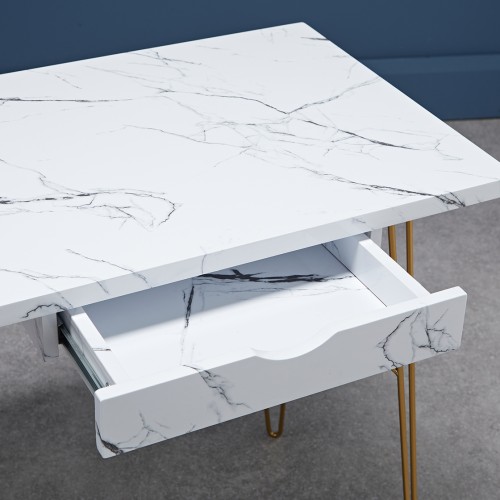 Fusion Desk White Marble